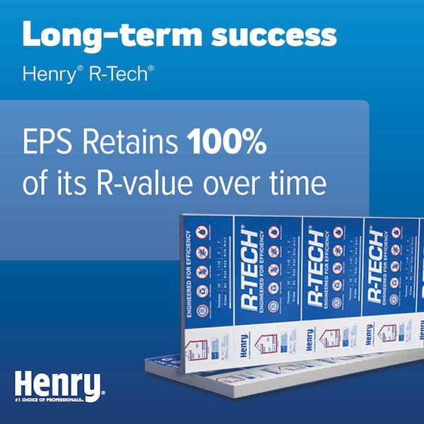 Henry 1/2 in. x 48 in. x 8 ft. R-1.93 EPS Rigid Foam Board Insulation ...