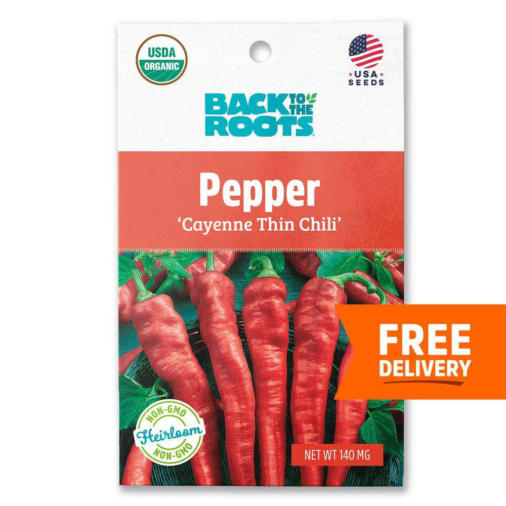 Back to the Roots Organic Cayenne Thin Chili Pepper Seed (1-Pack) 46057 ...