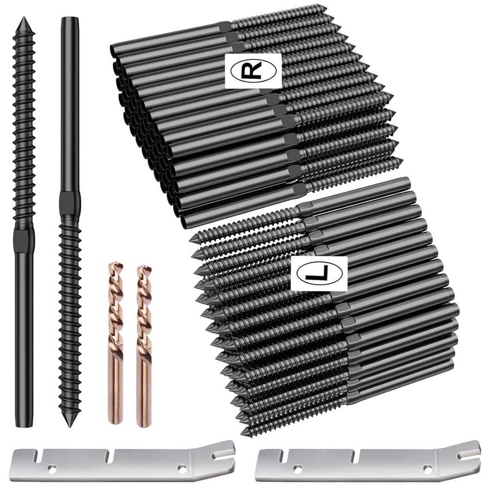Afoxsos 120-Pack T316 Stainless Steel Black Swage Lag Screws for Wood ...
