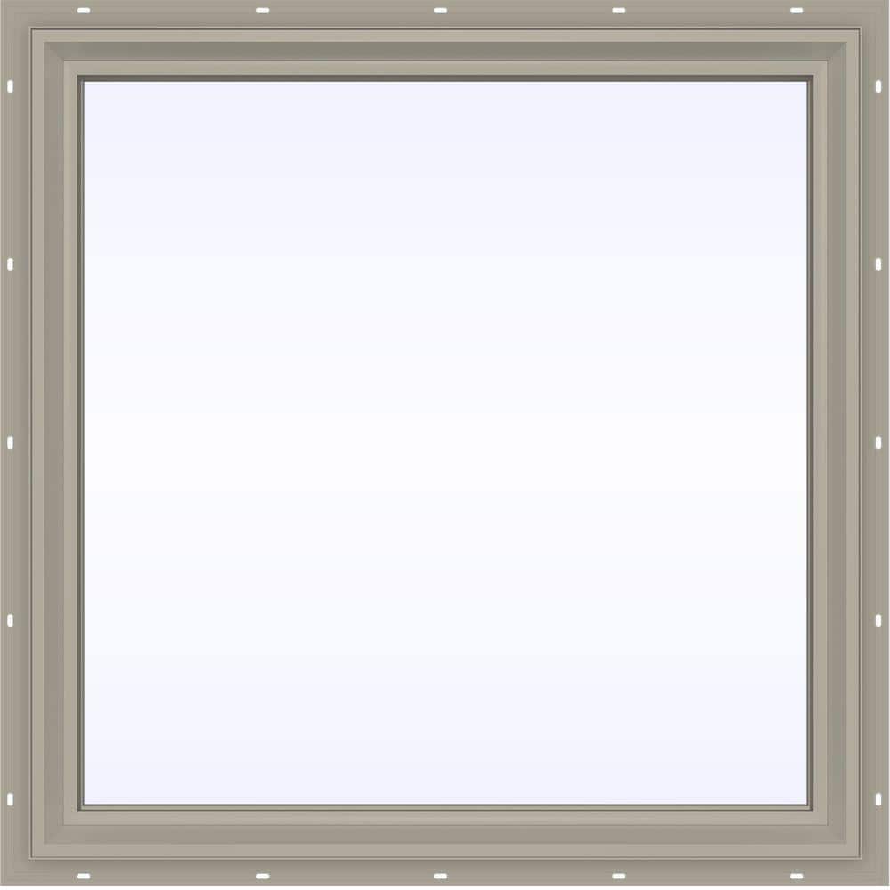 JELD-WEN 35.5 in. x 35.5 in. V-2500 Series Desert Sand Vinyl Picture ...