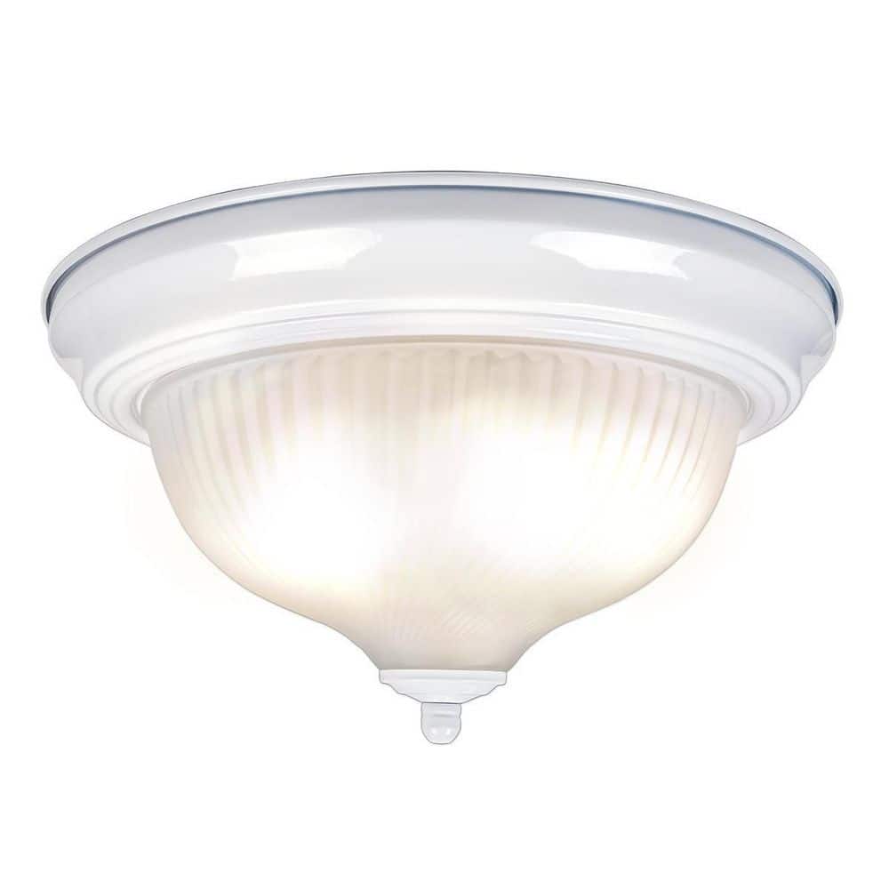 Luminosa 11 in. 2-Light Swirl Glass White Flush Mount LT1006 - The Home ...