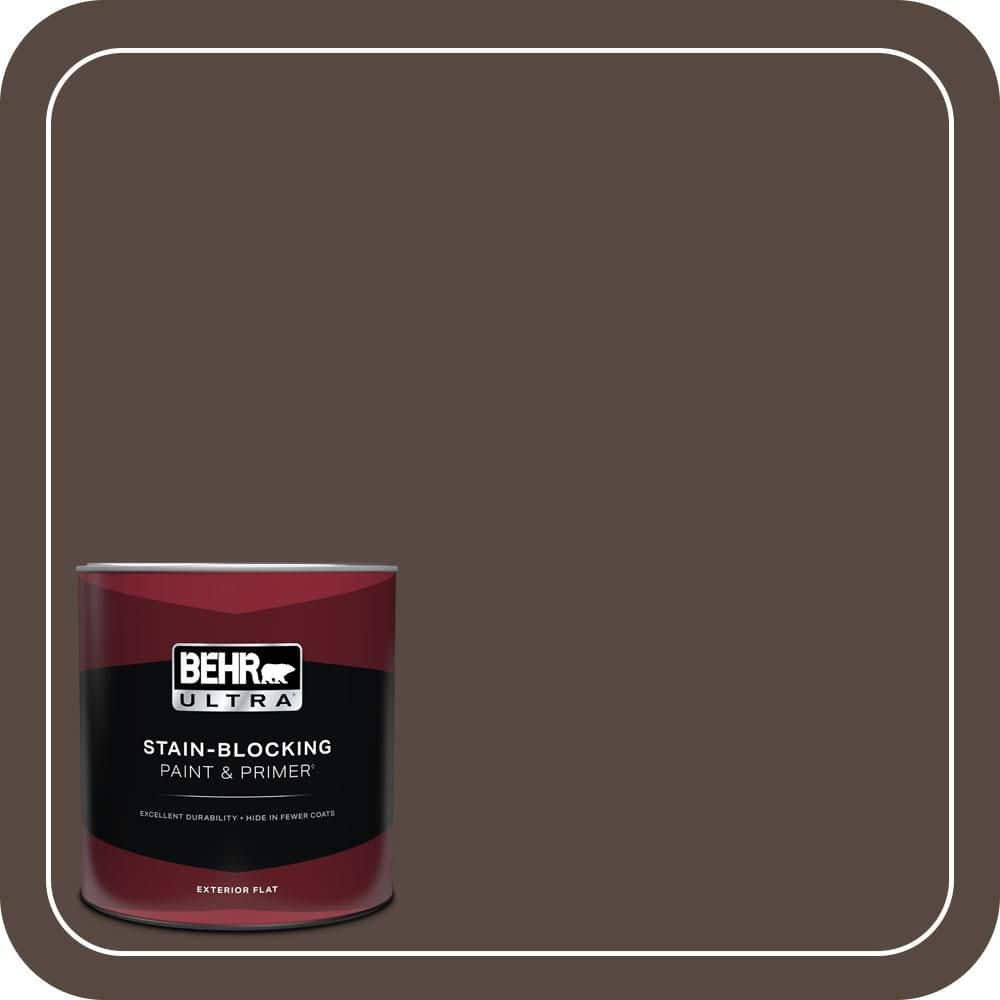 BEHR ULTRA 1 qt. #780B-7 Bison Brown Flat Exterior Paint & Primer ...