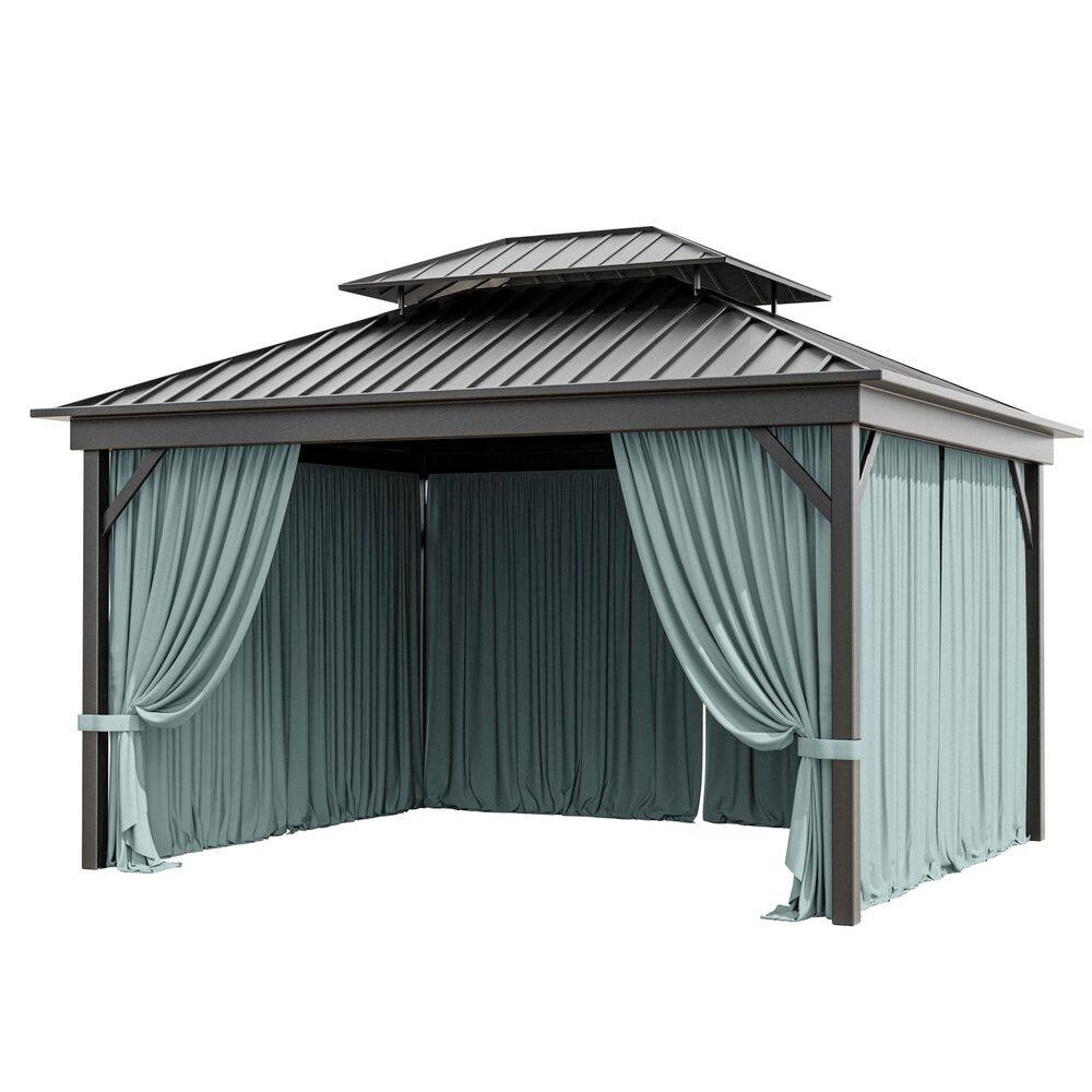 Kimunuk 10 ft. x 12 ft. Universal Outdoor Privacy Curtains, Gazebo ...