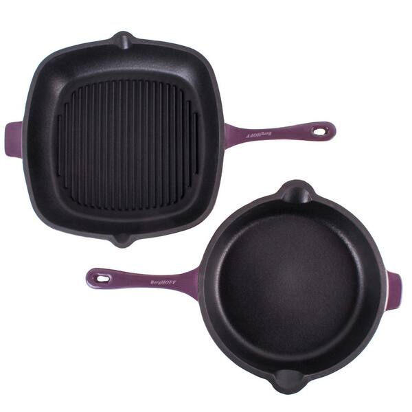 BergHOFF BergHOFF Neo 2pc Cast Iron 10" Fry Pan & 11" Grill Pan ...
