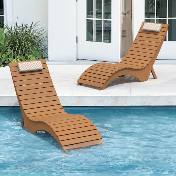 Hotormer Salina Premium Recycled Plastic Teak Outdoor Chaise Lounges ...