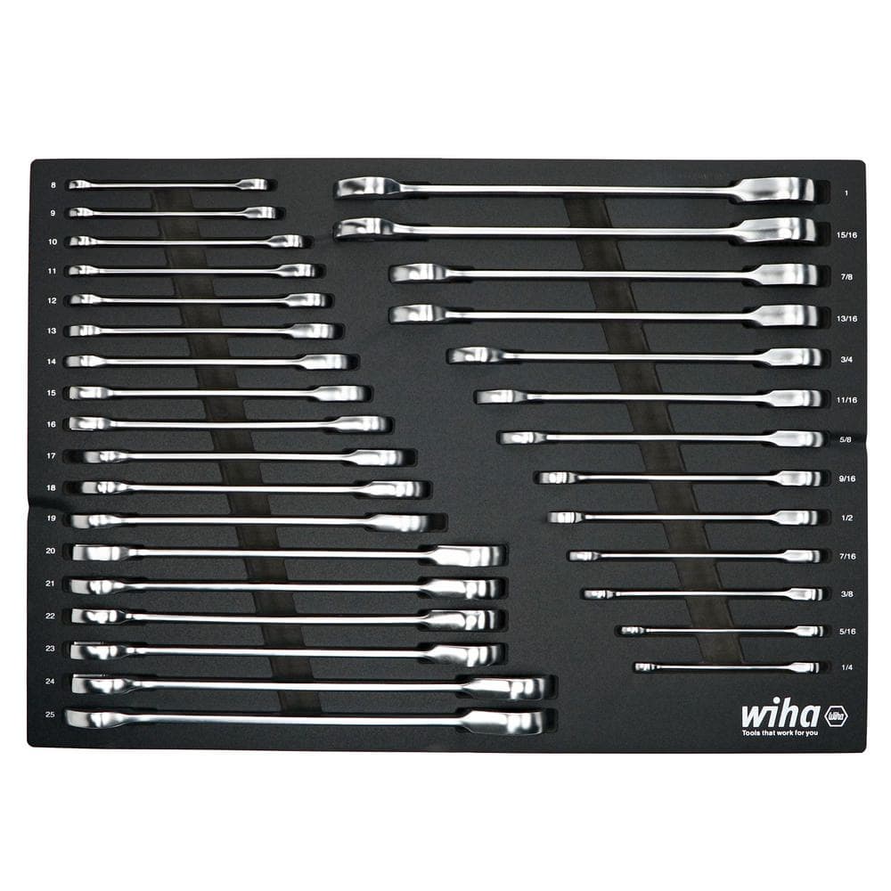Wiha Ratcheting Wrench Tray Set - SAE and Metric (31-Piece) 30392 - The ...