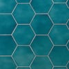 Ivy Hill Tile Appaloosa Carribean Blue Hexagon 7 in. x 8 in. Porcelain ...