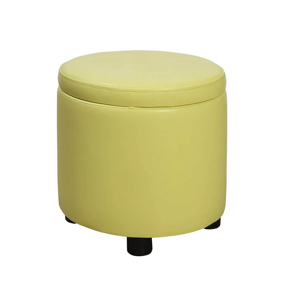 Convenience Concepts Designs4Comfort Yellow Faux Leather Round Accent ...