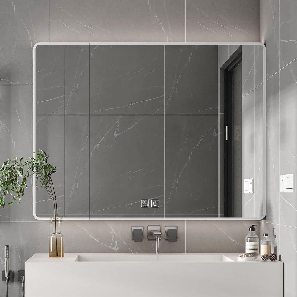 Bezeit 35.4 in. W x 27.6 in. H Rectangular Aluminum Medicine Cabinet ...