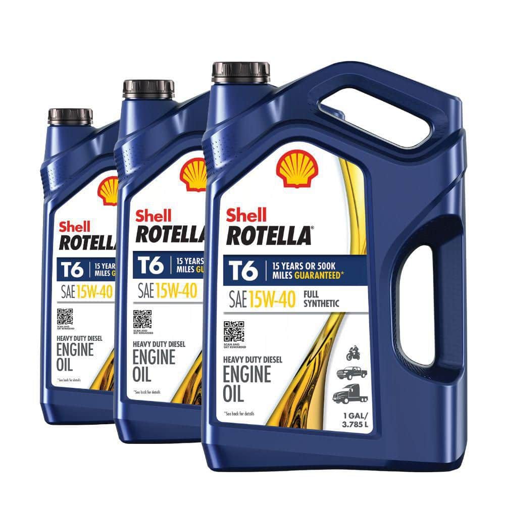 Shell Rotella T6 Full Synthetic SAE 15W-40 Diesel Motor Oil 1 Gal ...