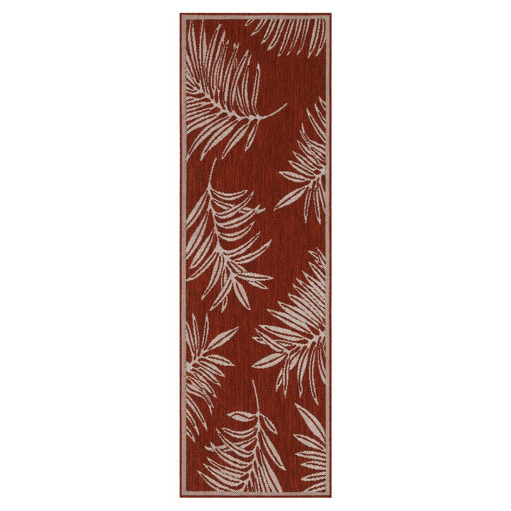 PLAYA RUG Liana Red and Ivory 2 ft. x 8 ft. Indoor/Outdoor Area Rug LIA ...