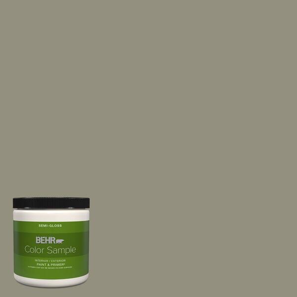 BEHR PREMIUM PLUS 8 oz. #N350-5 Muted Sage Semi-Gloss Interior/Exterior ...