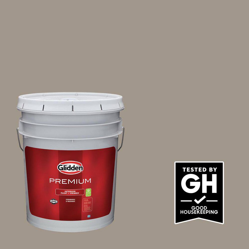 Glidden Premium 5 gal. PPG1000-4 Winter Cocoa Flat Interior Latex Paint ...