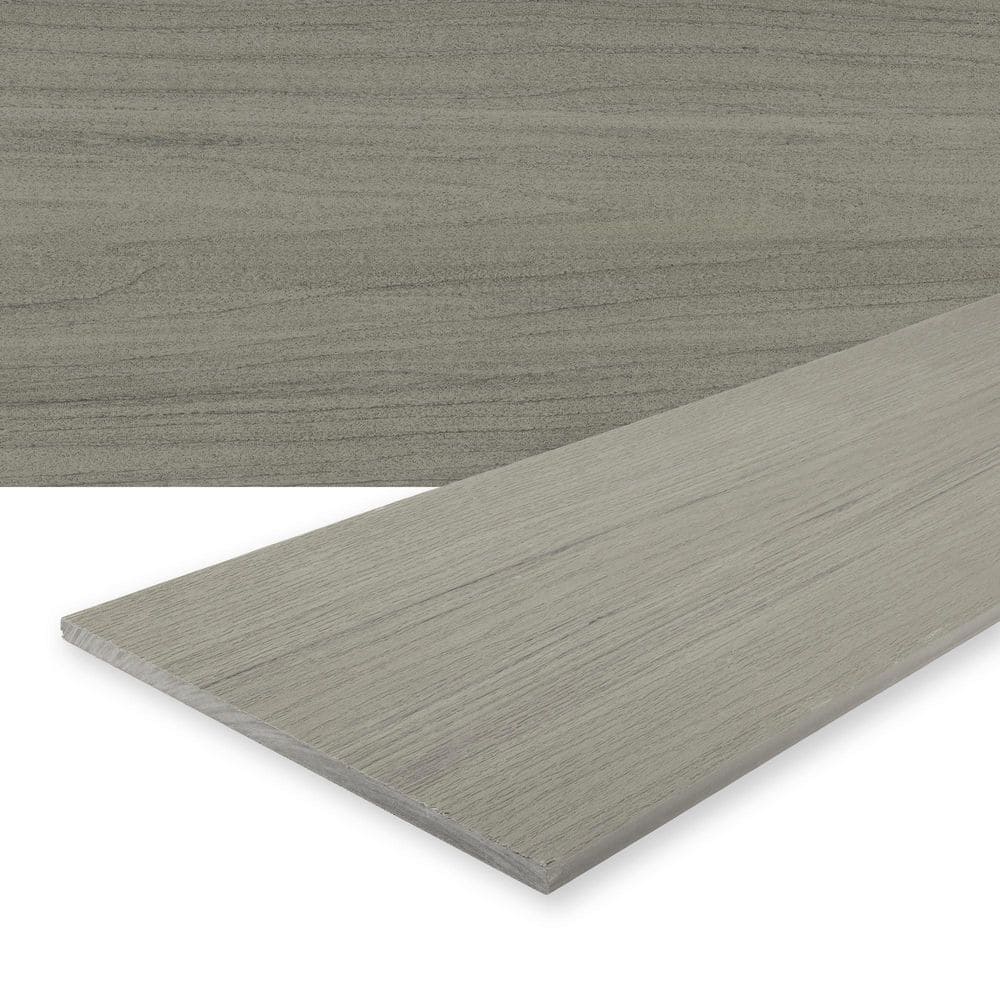 Deckorators Summit 1/2 in. x 12 in. x 12 ft. Glacier Gray Composite ...