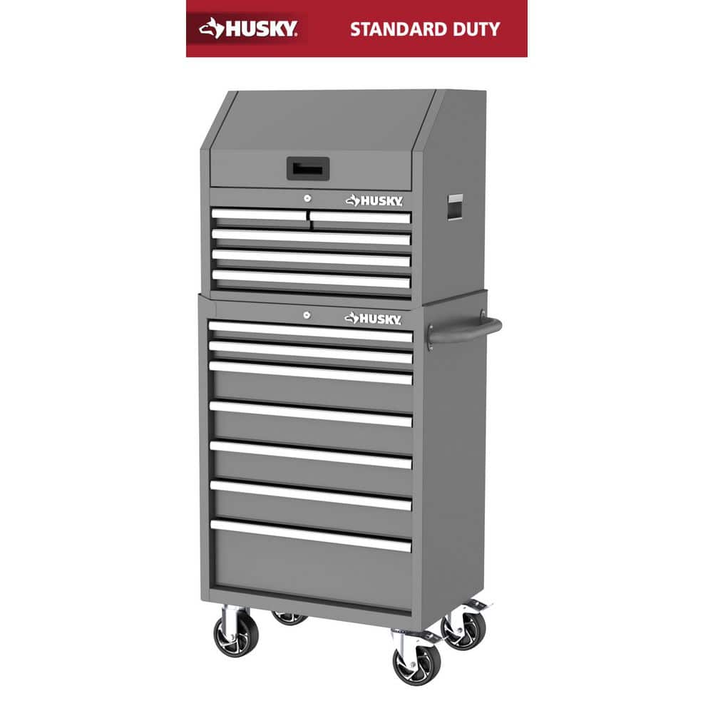 Husky Tool Storage 27 in. W Standard Duty Gray Tool Chest Combo ...