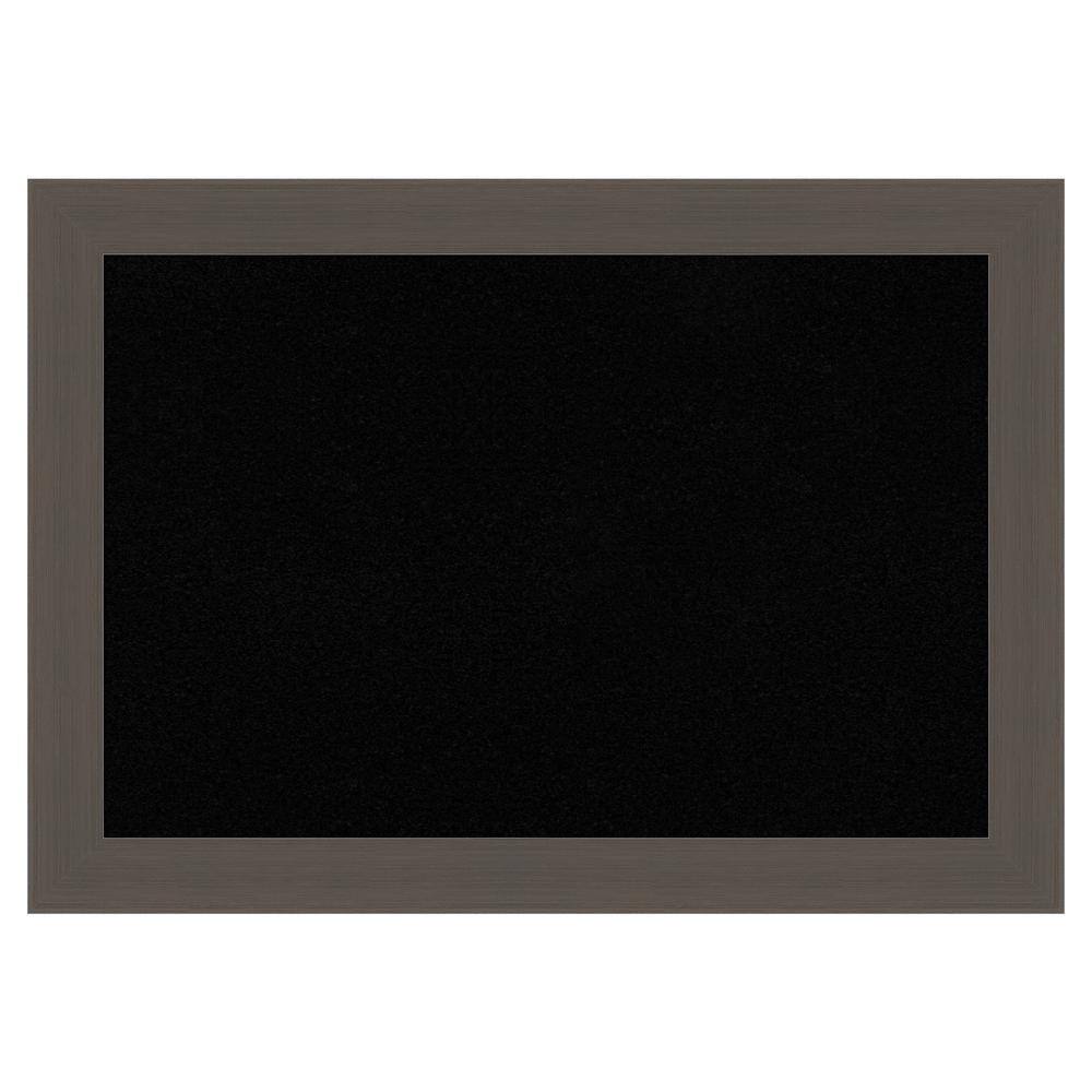 Amanti Art Brushed Pewter Framed Black Corkboard 28 in. x 20 in ...