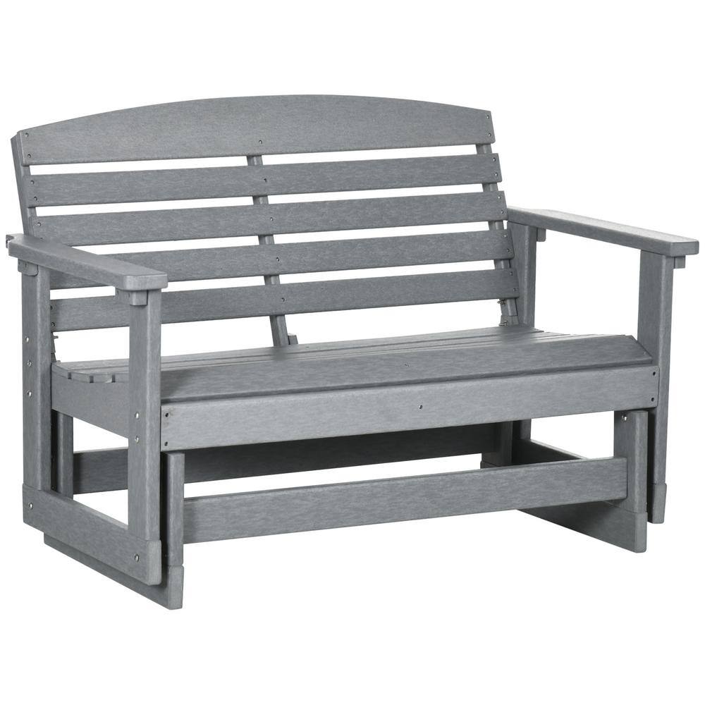 Outsunny Light Gray HDPE Plastic Frame Outdoor Bench 84G-025V00LG - The ...