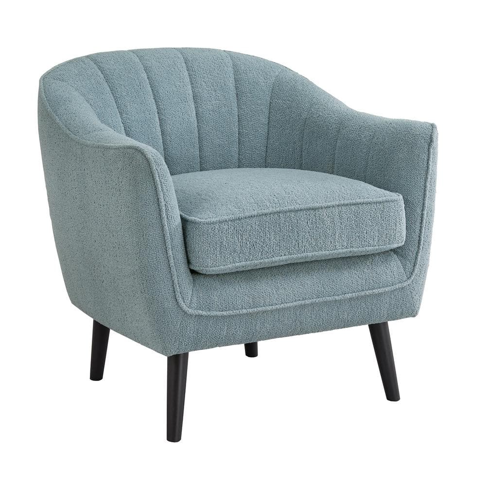 HomeSullivan Blue Mid-Century Modern Channel-Tufted Armchair with ...