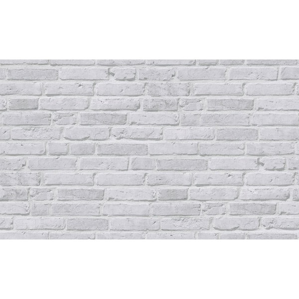 Bricks and More Collection White Contemporary Brick Matte Finish Vinyl ...