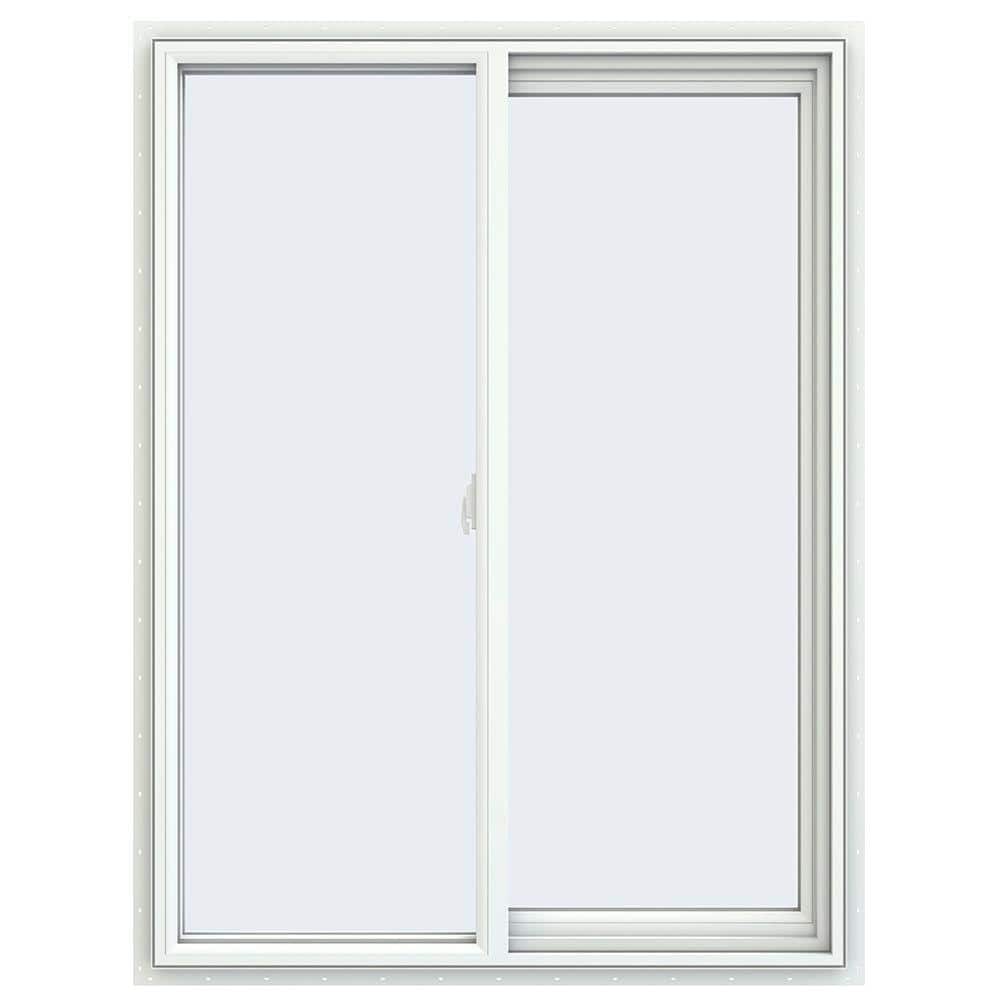 JELD-WEN 35.5 in. x 47.5 in. V-2500 Series White Vinyl Right-Handed ...