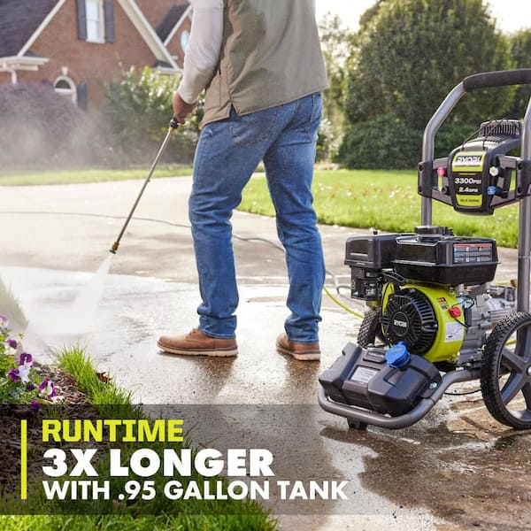 RYOBI 3300 PSI 2.4 GPM Cold Water Gas Pressure Washer with 212cc Engine ...