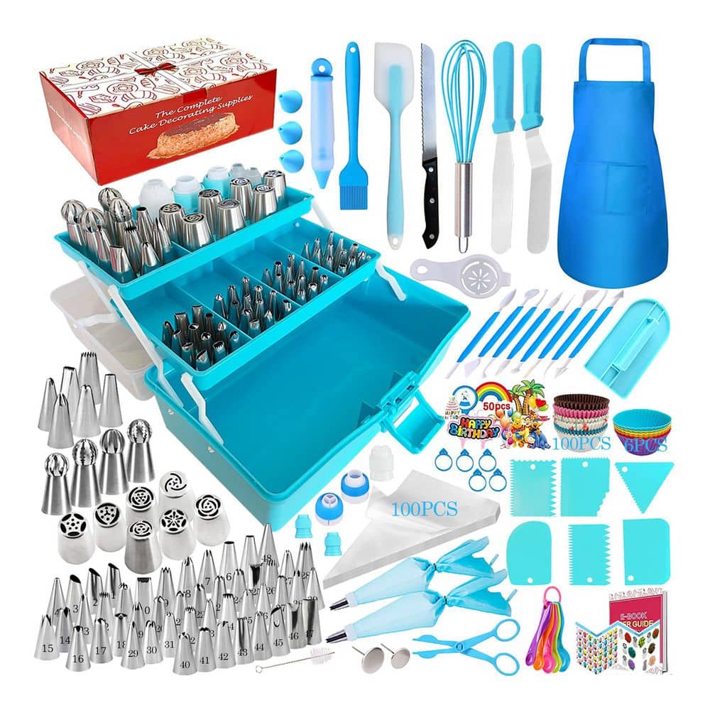 Anqtovp 368-Piece Set Cake Decorating Kit w/ Storage Case Icing Piping ...