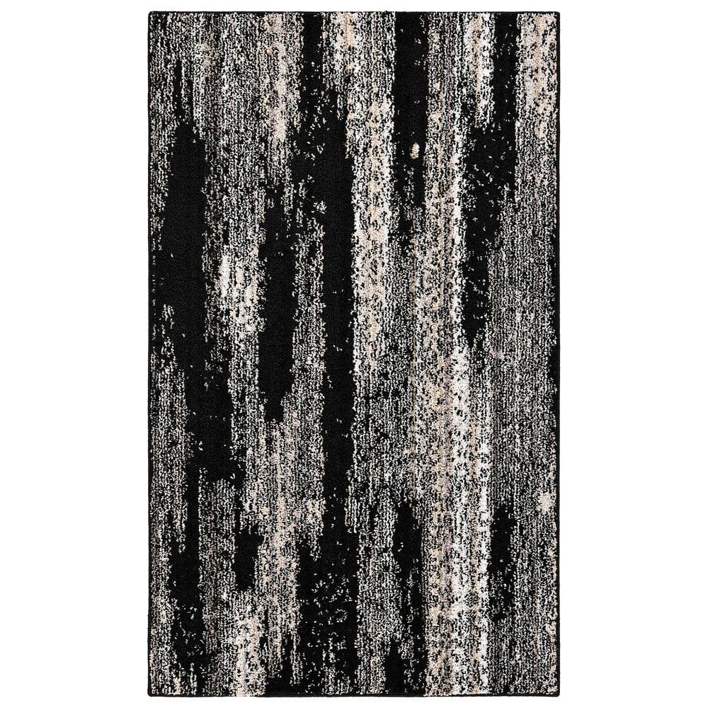 Garland Rug Jasper Black/Earth Tone 3 ft. x 5 ft. Abstract Area Rug ...
