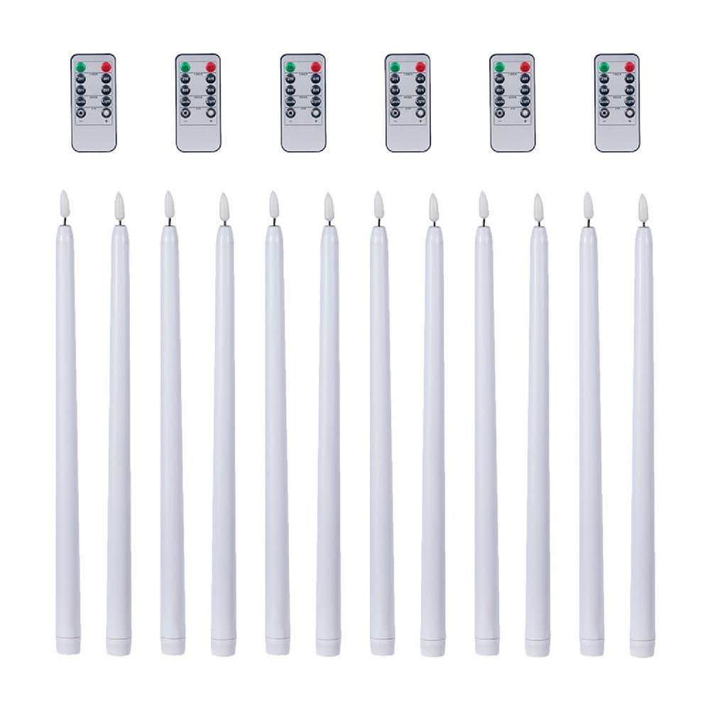 A & B Home 15 in. H White LED Taper Candles with Remote Timer - (Set of ...