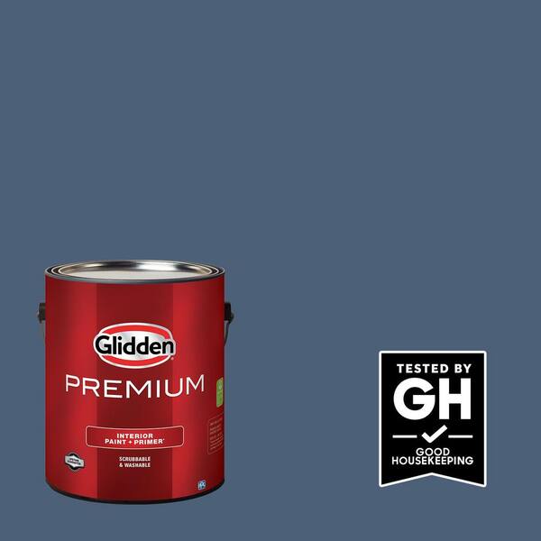 Glidden Premium 1 gal. Blue Fjord PPG1163-6 Semi-Gloss Interior Latex ...