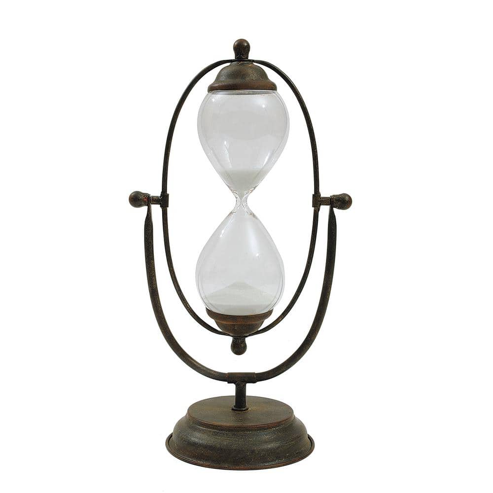 Storied Home Metal and Glass Decorative Hour Glass DA4408 - The Home Depot