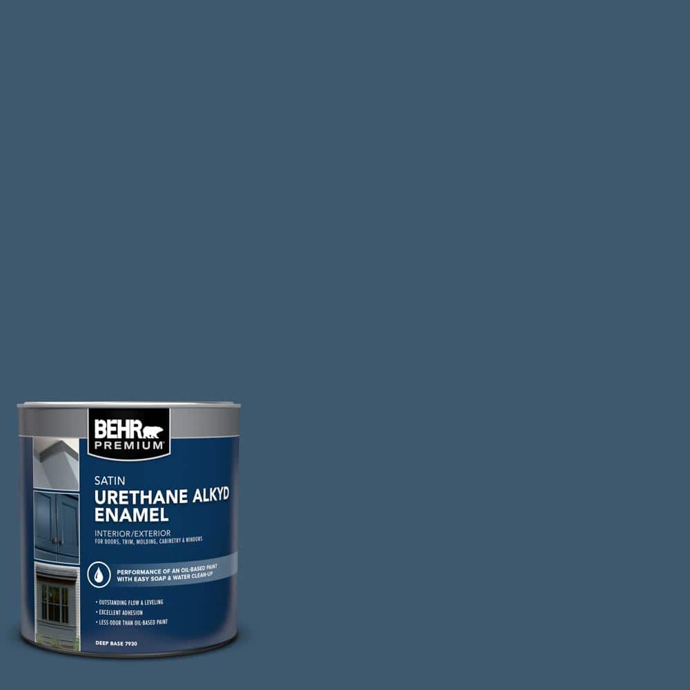BEHR PREMIUM 1 qt. #BXC-24 Atlantic Tide Satin Enamel Urethane Alkyd ...