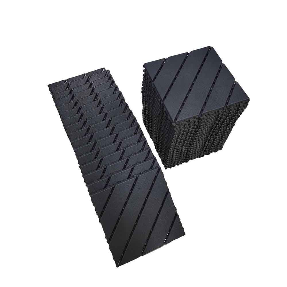 Tunearary 12 x 12 Outdoor Deck Miter Stripe Patterned Plastic ...