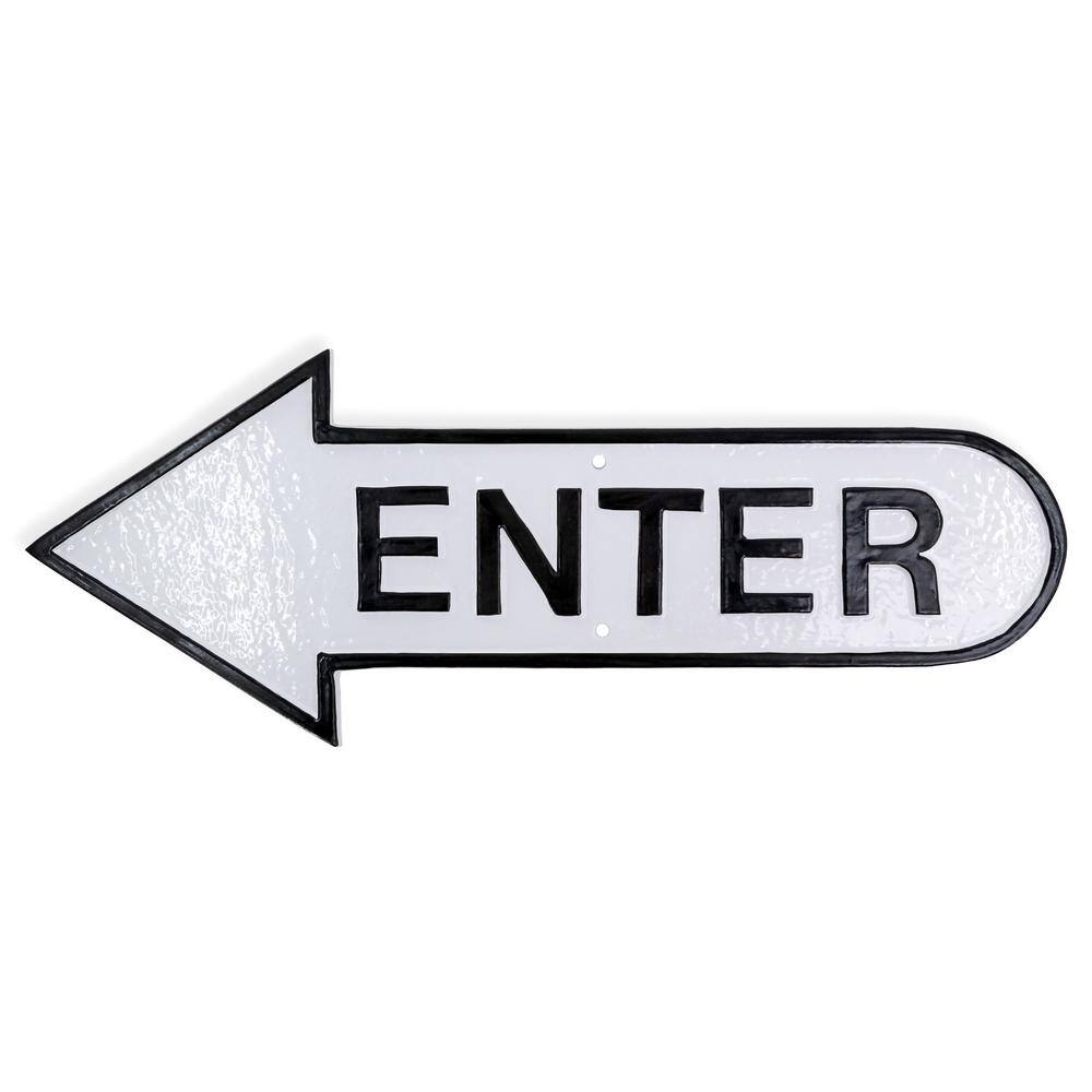 Montague Metal Products 6" x 15.5" Left Arrow Enter Statement Plaque ...