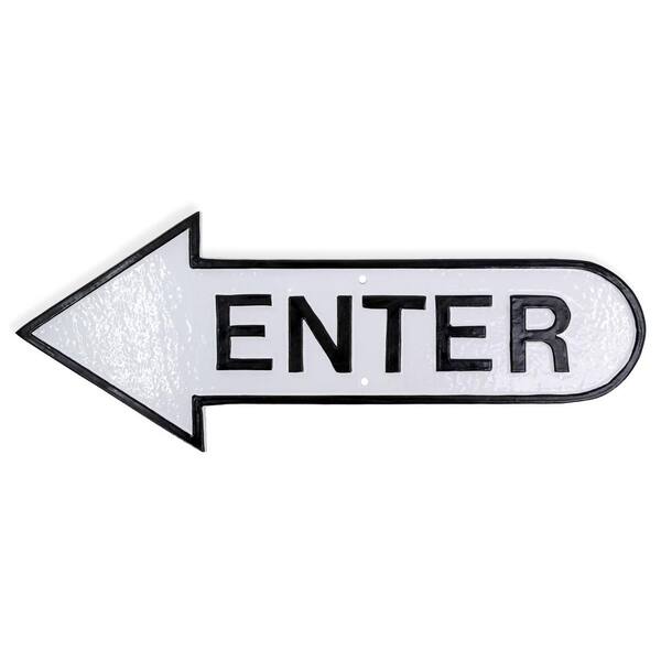 Montague Metal Products 6" x 15.5" Left Arrow Enter Statement Plaque ...