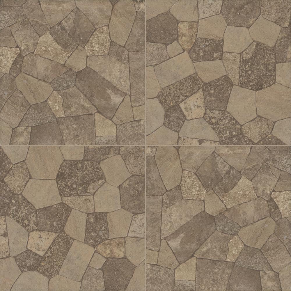 MSI Pumice Stone 24 in. x 24 in. Matte Ceramic Cobblestone Look Floor ...