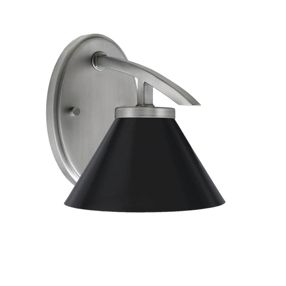 Siena 1-Light Graphite Downlight Wall Sconce with Matte Black Metal ...