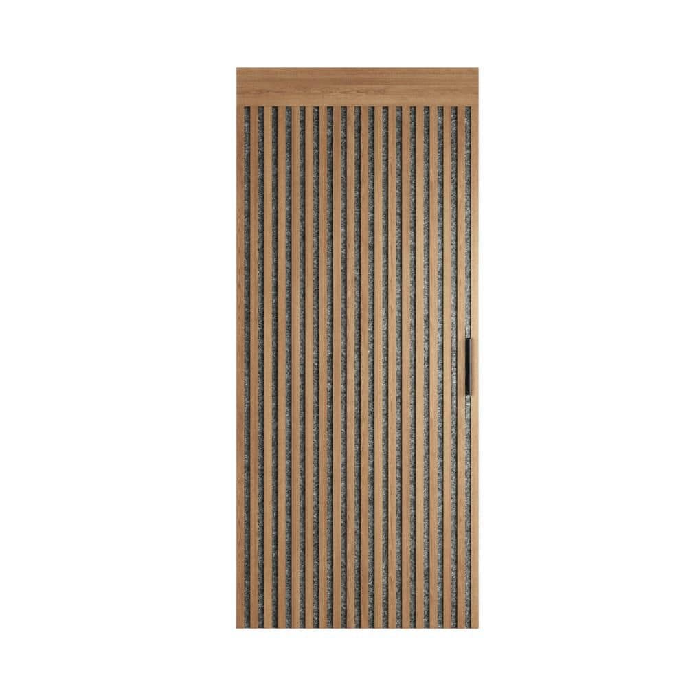 HAPPY CASAS SUSTAINABLE 32 in. x 80 in. Acoustic PB Core Brown Oak ...