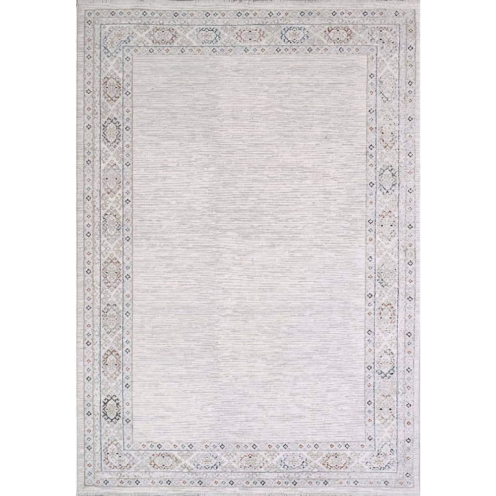 Dynamic Rugs Carson 2 ft. 7 in. X 4 ft. 11 in. Ivory/Grey Bordered ...