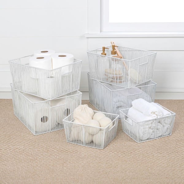 happimess Sutton White 16 in. x 8 in. Modern Glam Handmade Wire Metal ...