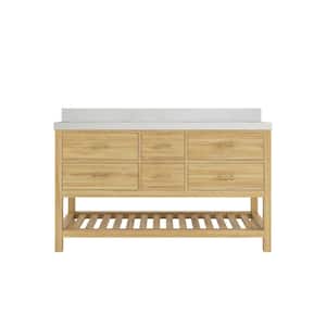 Willow Collections Parker Teak 60 in. W x 22 in. D x 36 in. H Double ...