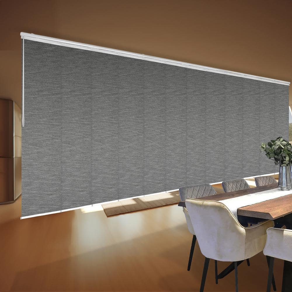 EMOH Heather 140 in. - 260 in. W x 116 in. L Adjustable 12-Panel White ...