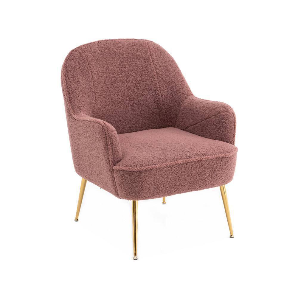 URTR Modern Red Teddy Faux Fur Accent Chair Living Room Bedroom ...