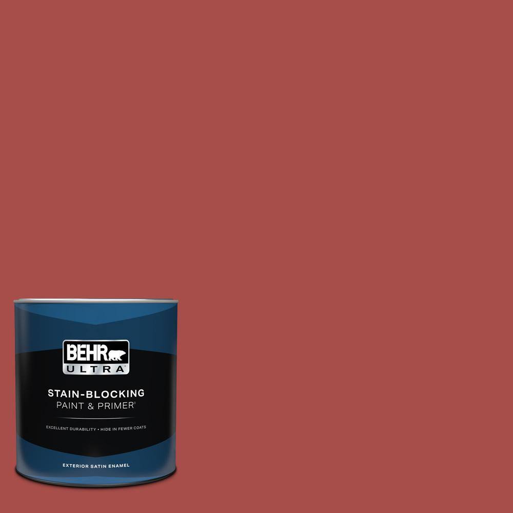 BEHR ULTRA 1 qt. #HDC-CL-09 Persimmon Red Satin Enamel Exterior Paint ...