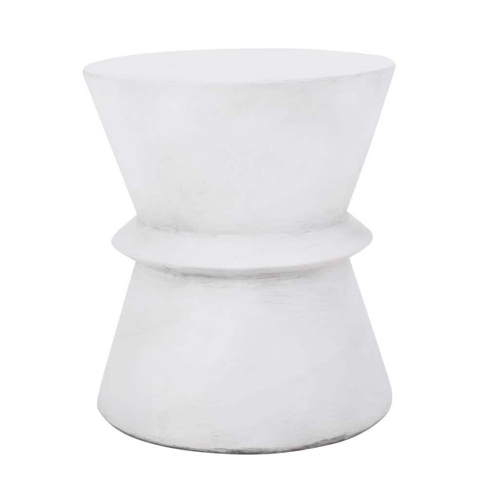 Miscool Anky Antique White Round Magnesium Oxide 18 in. H Outdoor Side ...
