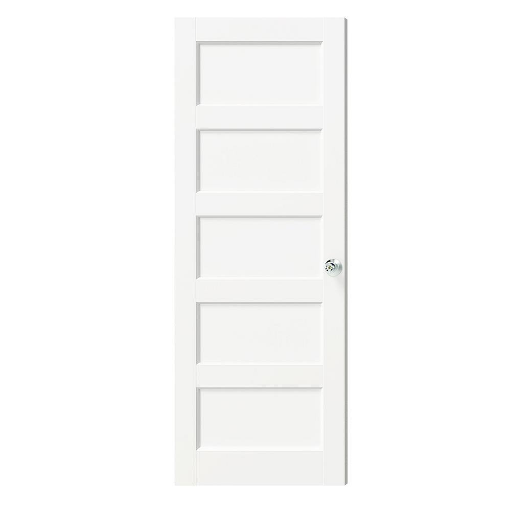 TENONER 30 in. x 80 in. MDF, Composite, Pre-assembled, Primed, White, 5 ...