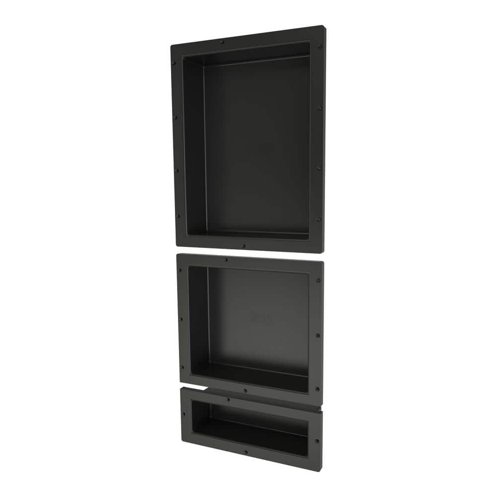 Tile Redi Redi Niche 16 in. x 40 in. Triple Shower Niche Set in Black ...