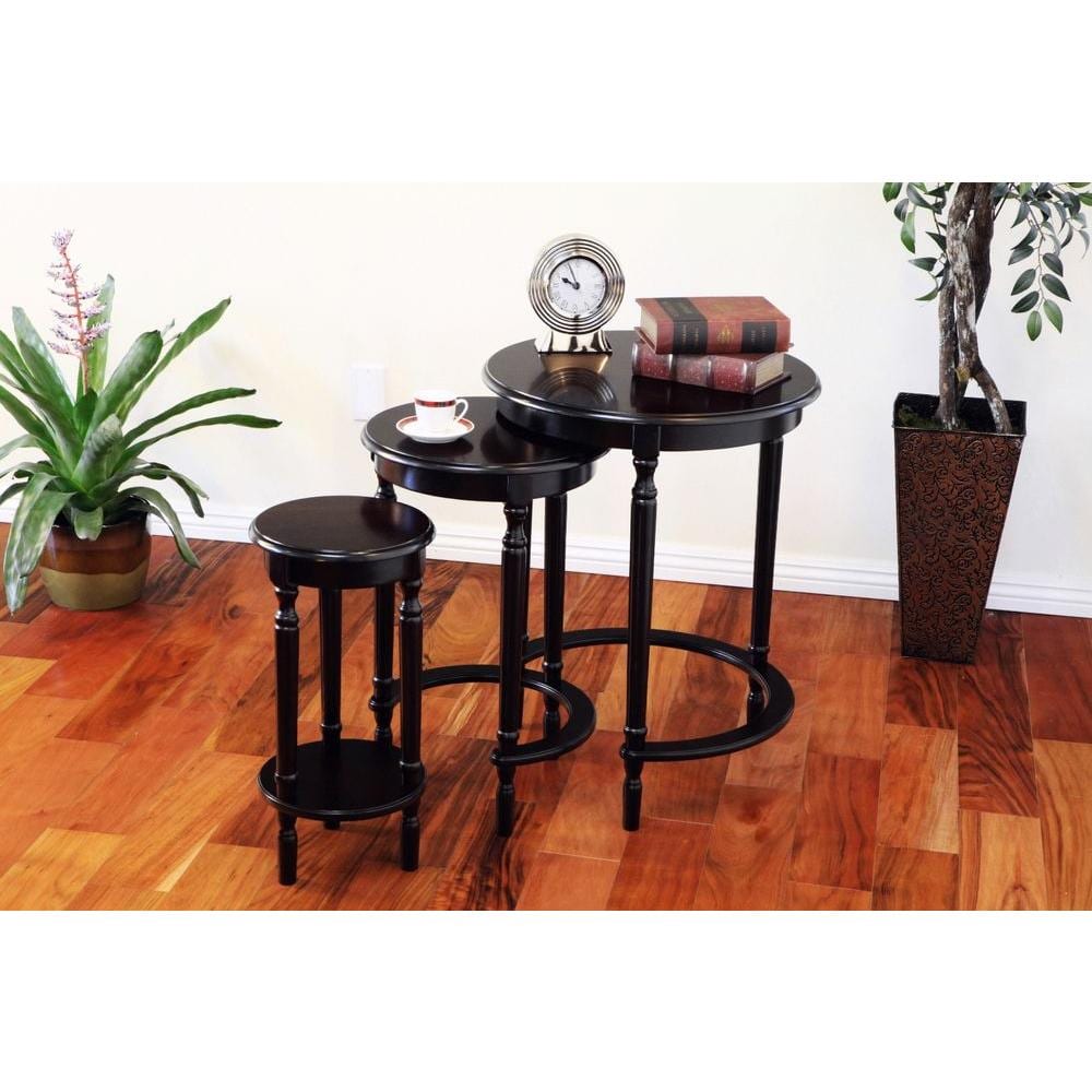 Homecraft Furniture Cherry 3-Piece Nesting End Table H-127 - The Home Depot
