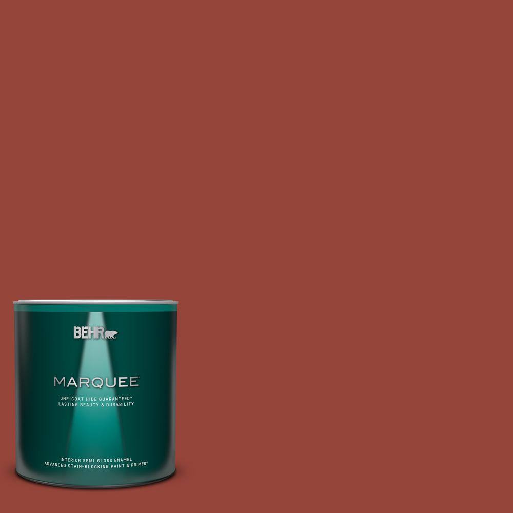 BEHR MARQUEE 1 qt. #PPU2-17 Morocco Red Semi-Gloss Enamel Interior ...