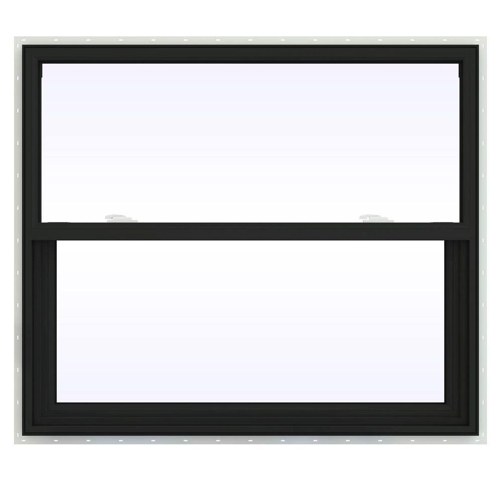 JELD-WEN 42 in. x 36 in. V-2500 Series Bronze Exterior/White Interior ...