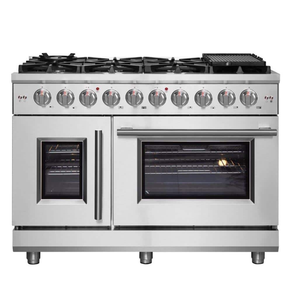 Forno Massimo 48 in. Freestanding French Door Gas Range FFSGS6439-48 ...